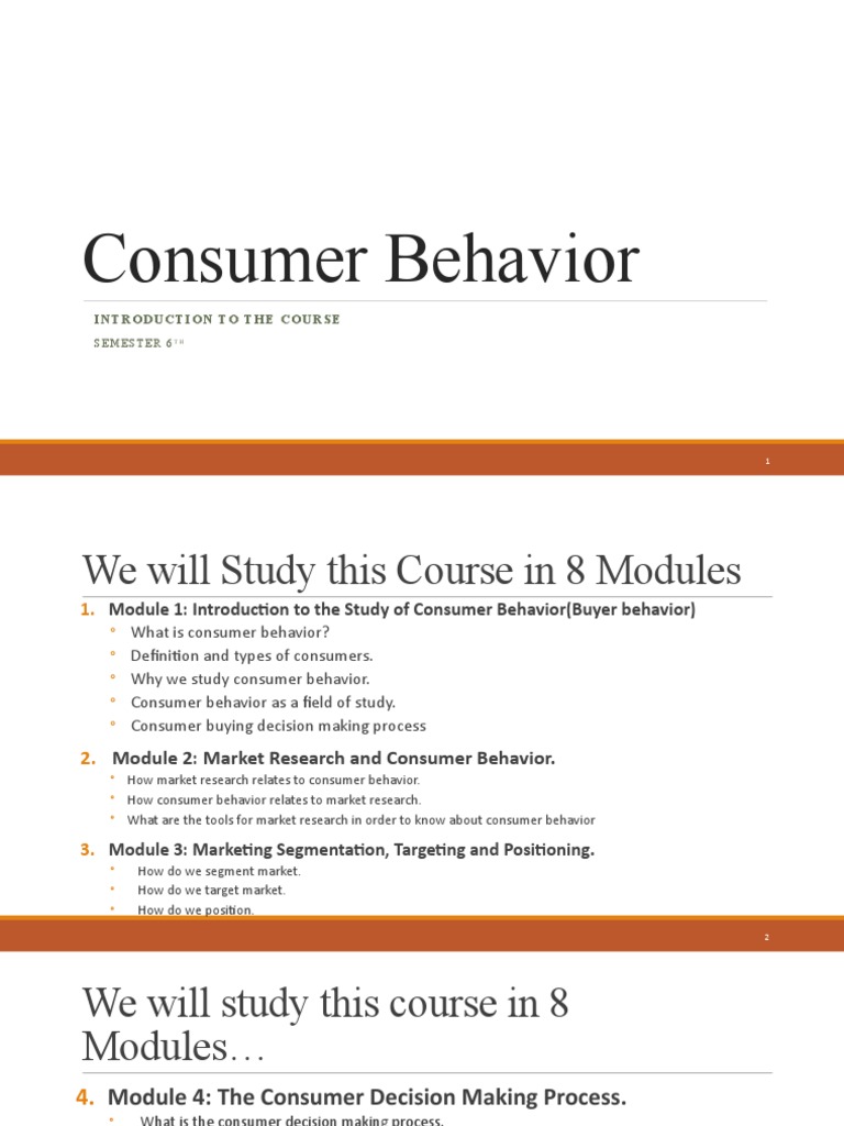 Consumer Behavior - Part 1 | PDF | Consumer Behaviour | Behavior