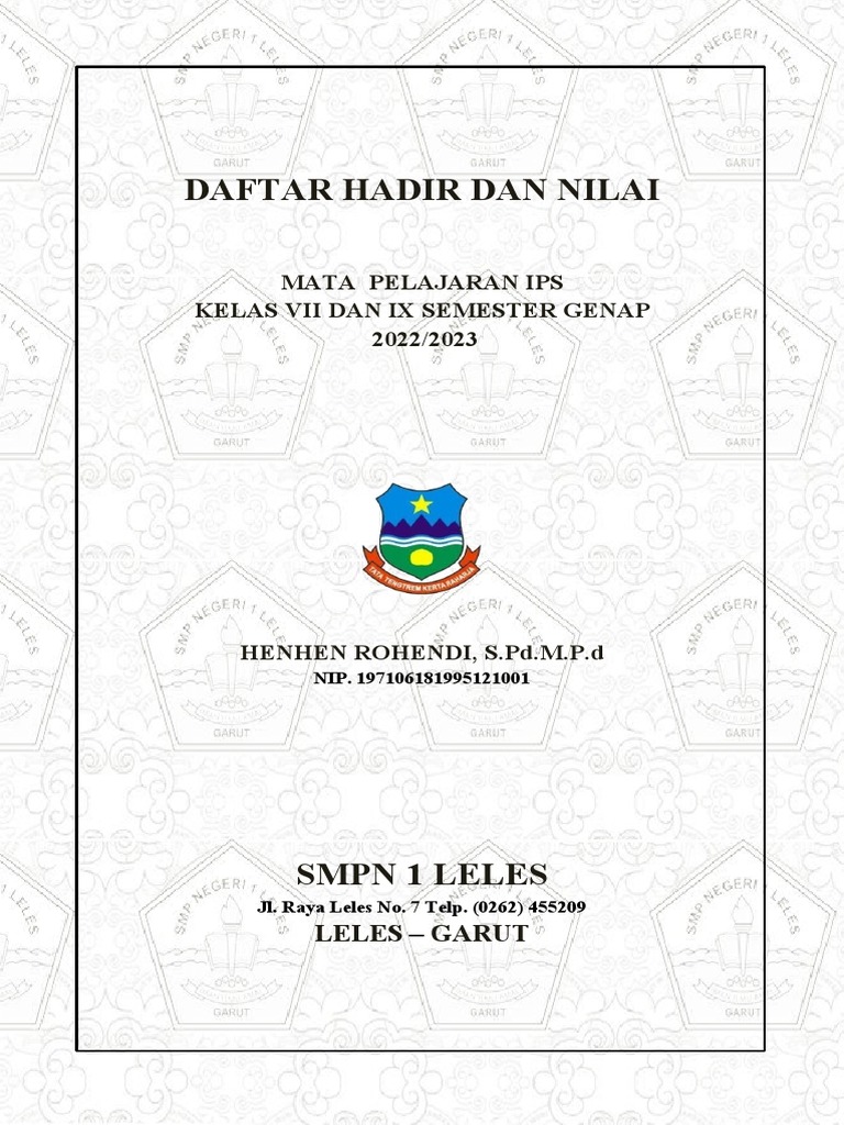 Cover Absensi Dan Nilai | PDF
