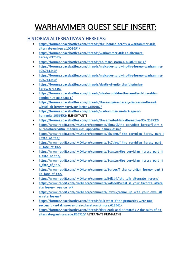 Warhammer 40K Alternate Heresies | PDF | Campaign Settings