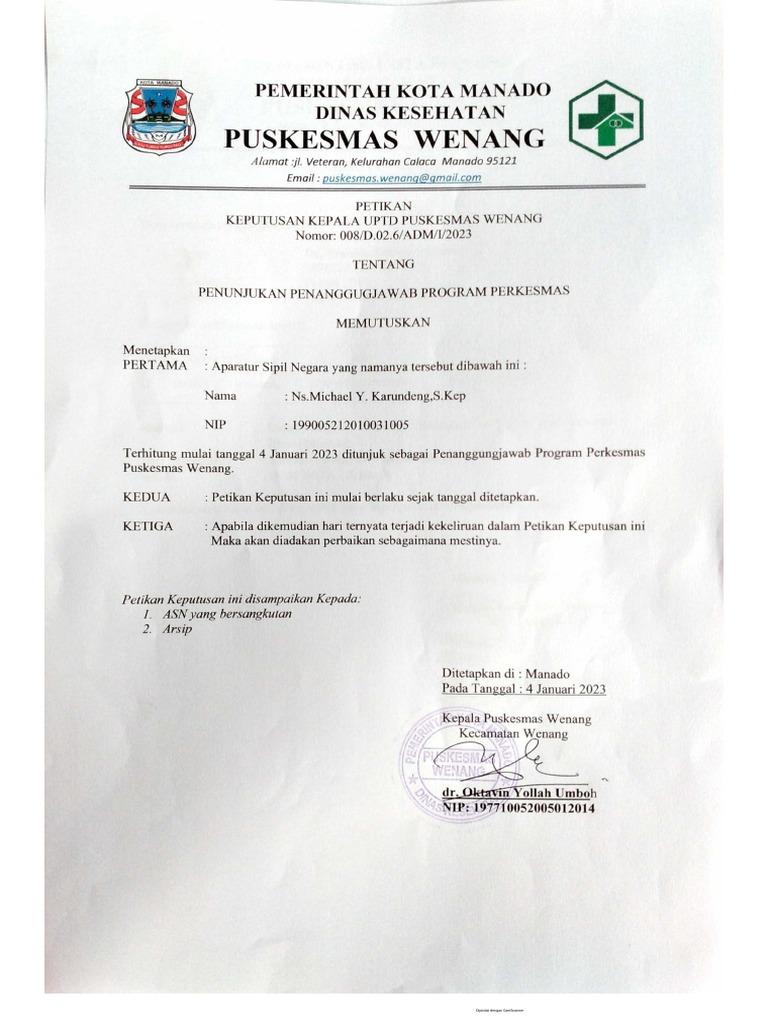 SK Koordinator Perkesmas 2023 | PDF