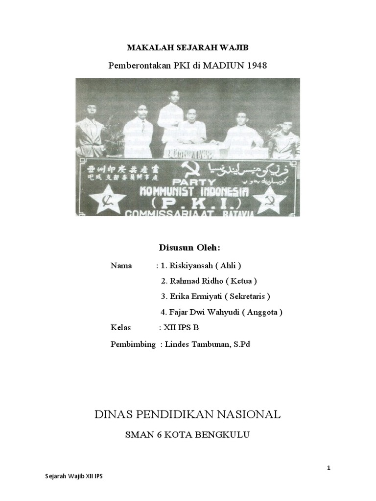 PEMBERONTAKAN PKI MADIUN 1948 | PDF