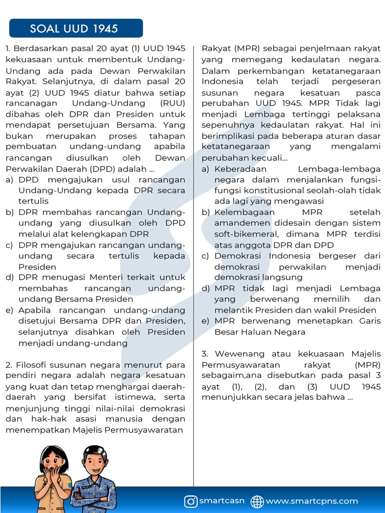 Soal UUD 1945 untuk CPNS 2021 | PDF