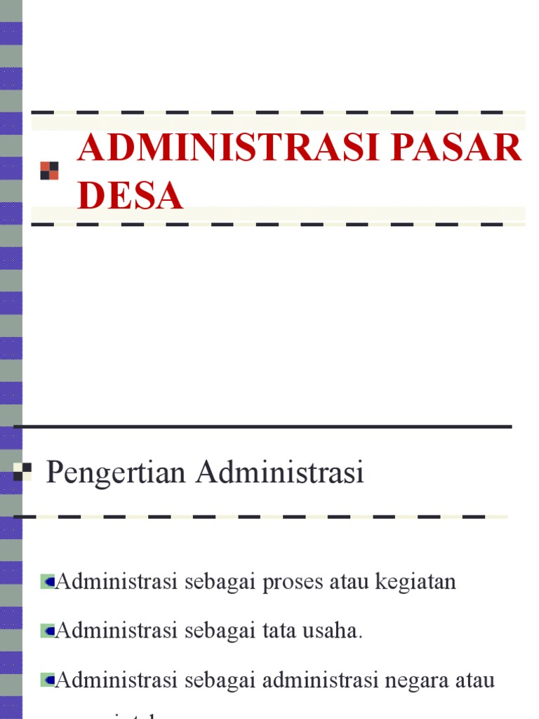 Administrasi Pasar Desa: Panduan Lengkap | PDF