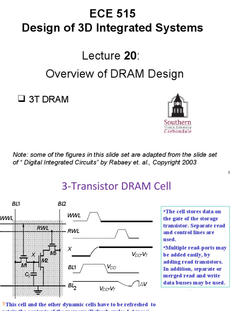 Overview of DRAM Design | PDF | Dynamic Random Access Memory | Capacitor