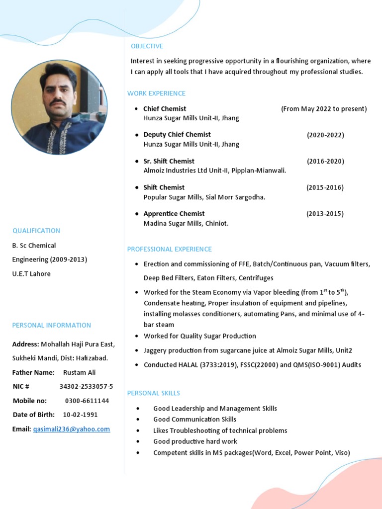 Qasim Ali CV | PDF | Sugar | Diet & Nutrition
