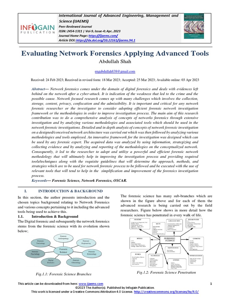 Evaluating Network Forensics Applying Advanced Tools | PDF | Computer Forensics | Computer Security