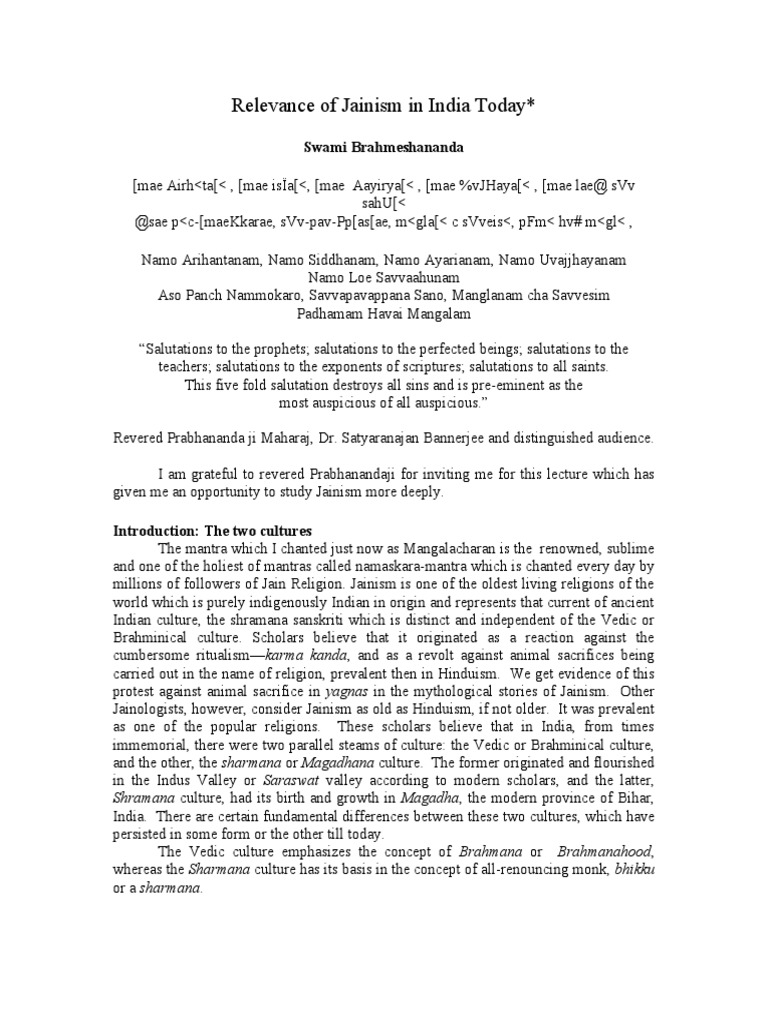 Jainism's Modern Relevance | PDF | Ahimsa | Religious Belief And Doctrine