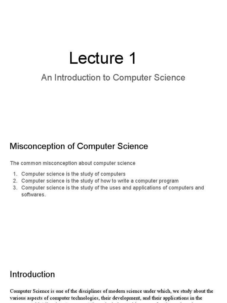An Introduction To Computer Science | PDF | Computer Science | Algorithms An Introduction To Computer Science | PDF | Computer Science | Algorithms