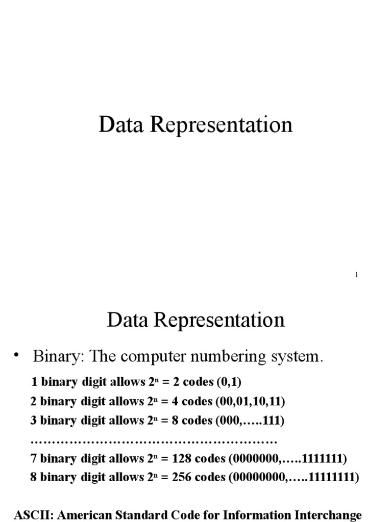 Data Representation | PDF | Integer (Computer Science) | Ebcdic Data Representation | PDF | Integer (Computer Science) | Ebcdic