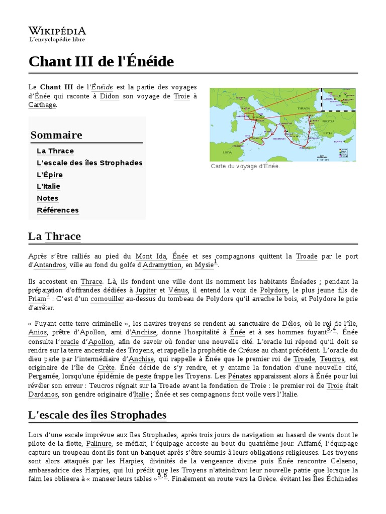 Chant III de L'énéide | PDF | Énée | Énéide