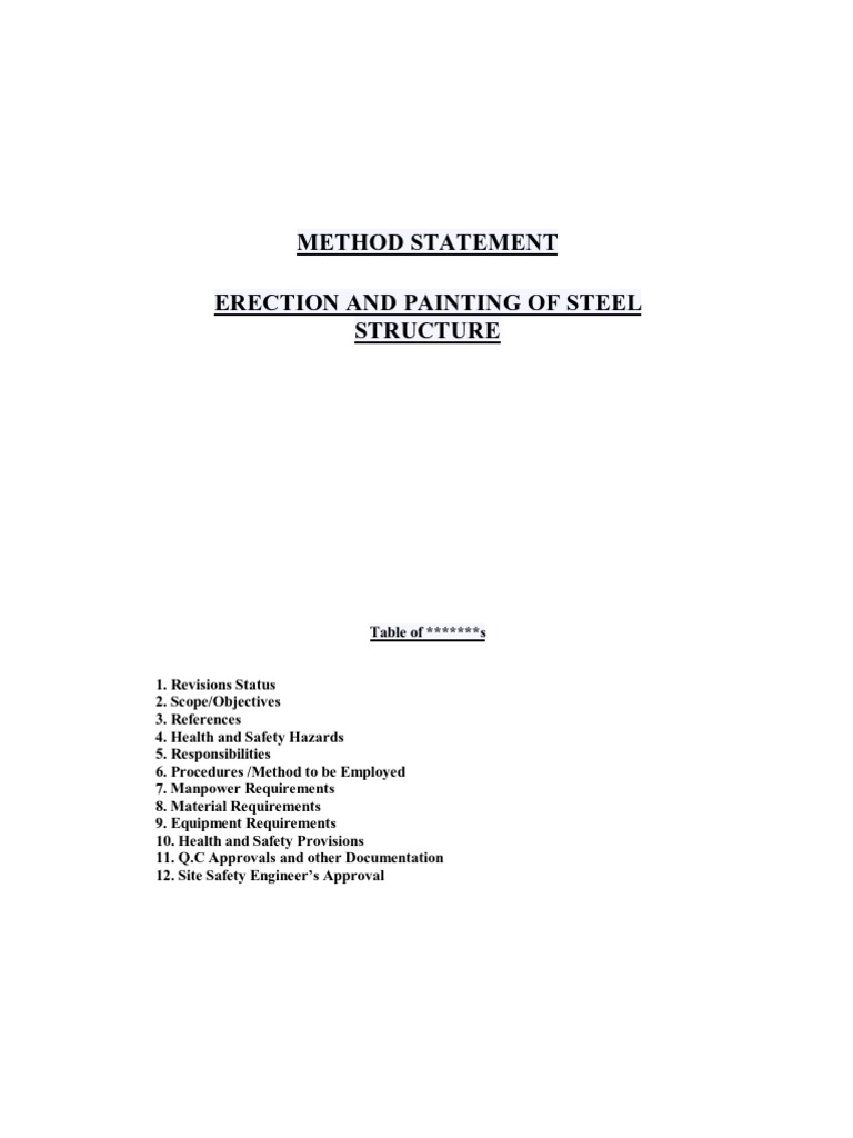 Erection and Painting of Steel Structure | PDF | Framing (Construction ...