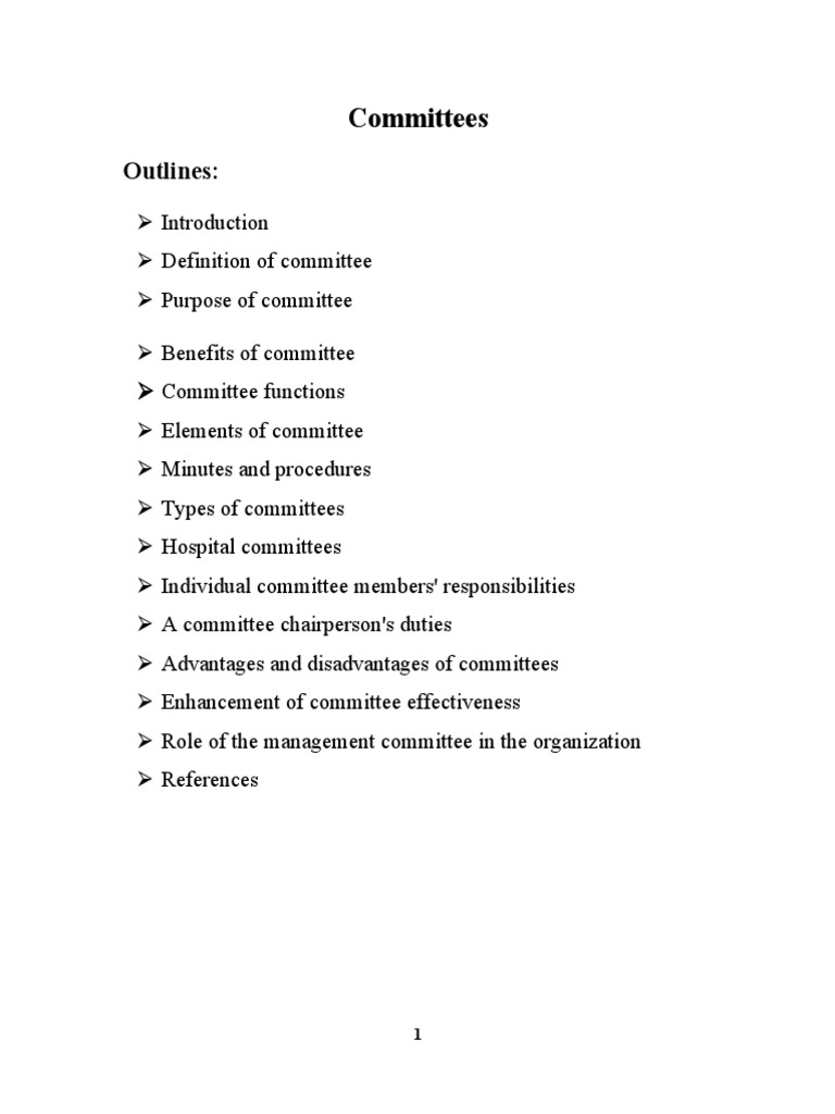 Committees | PDF | Committee | Board Of Directors