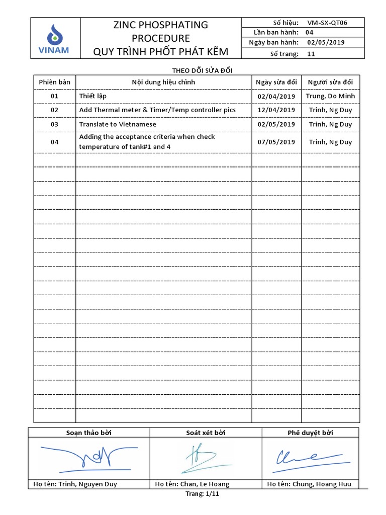 Phosphating Procedure | PDF