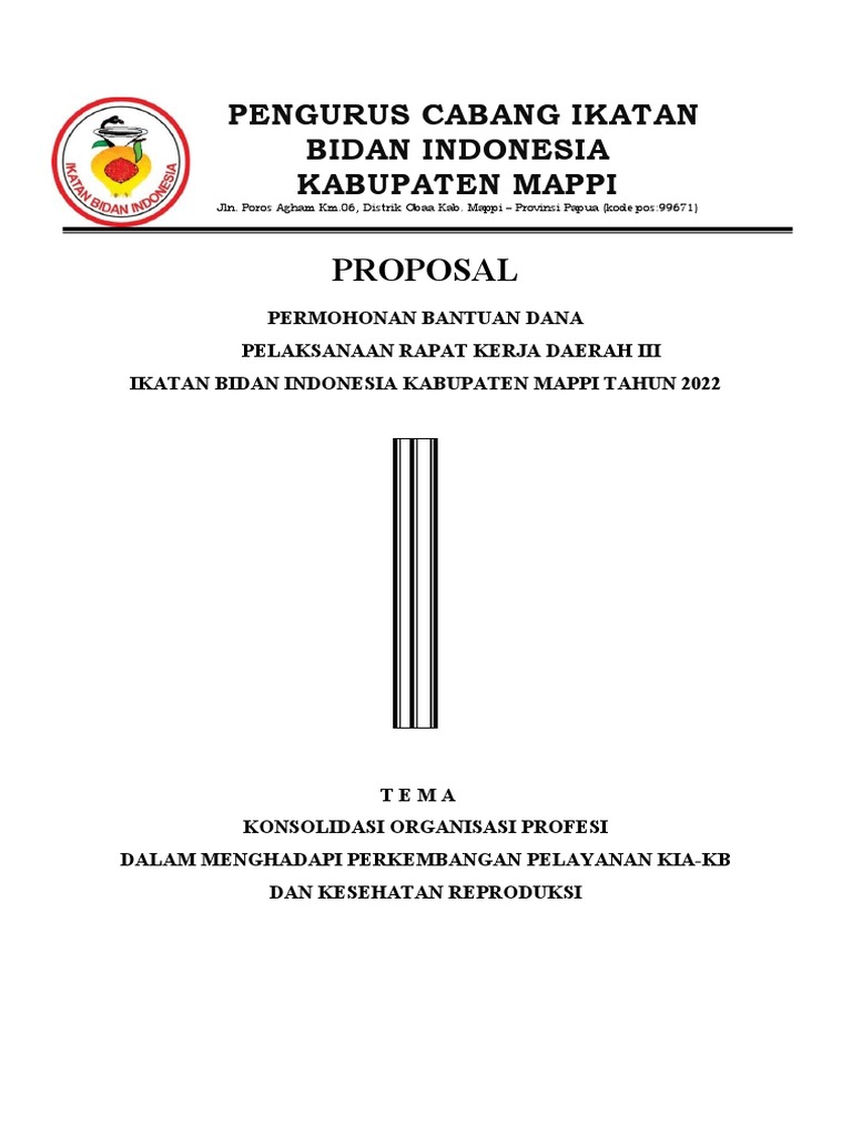 Proposal: Pengurus Cabang Ikatan Bidan Indonesia Kabupaten Mappi | PDF