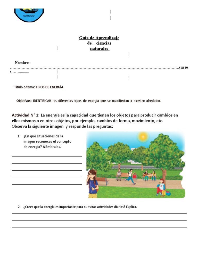 Tipos - de - Energía GUIA | PDF | Ciencias sociales