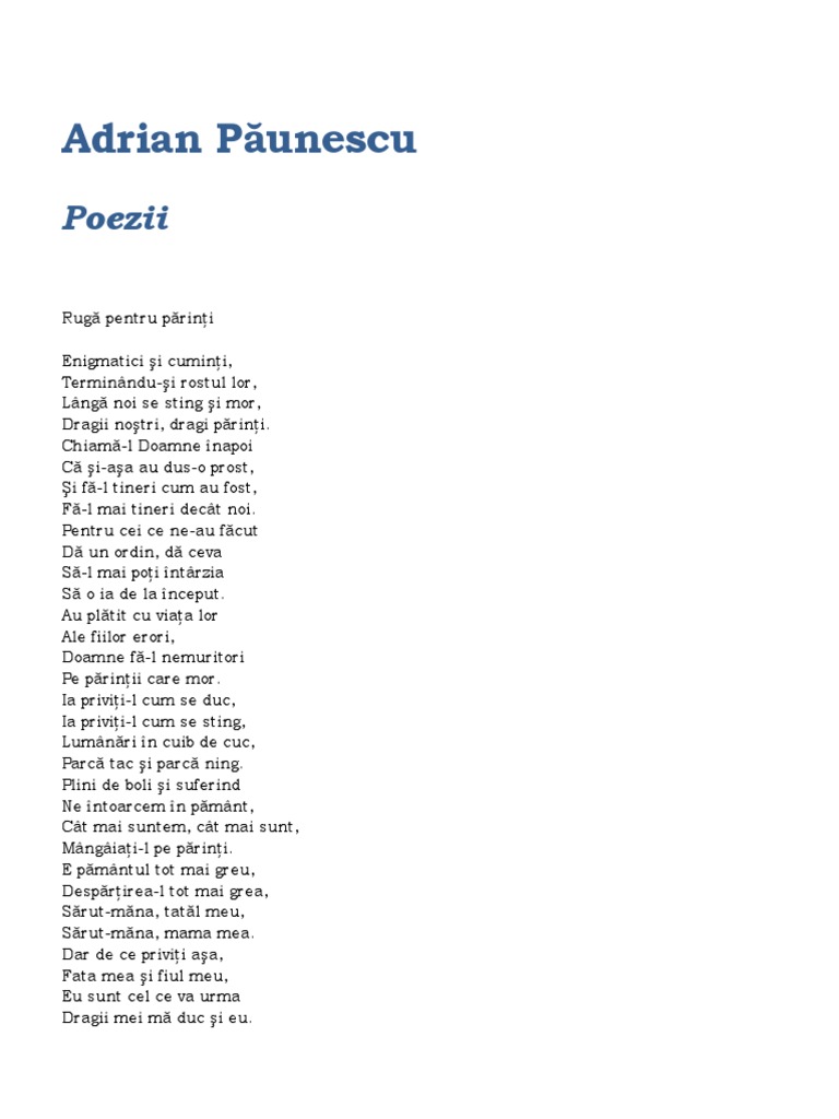 Adrian Paunescu - Poezii | PDF