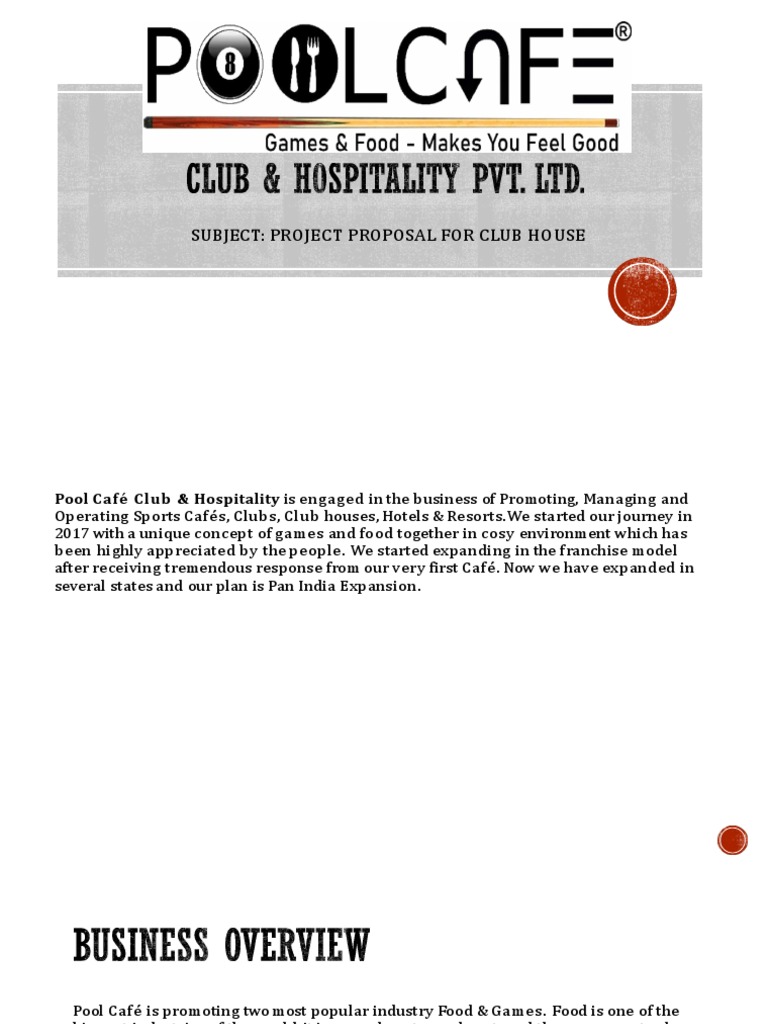 Club House Project Proposal Overview | PDF | Marketing | Franchising