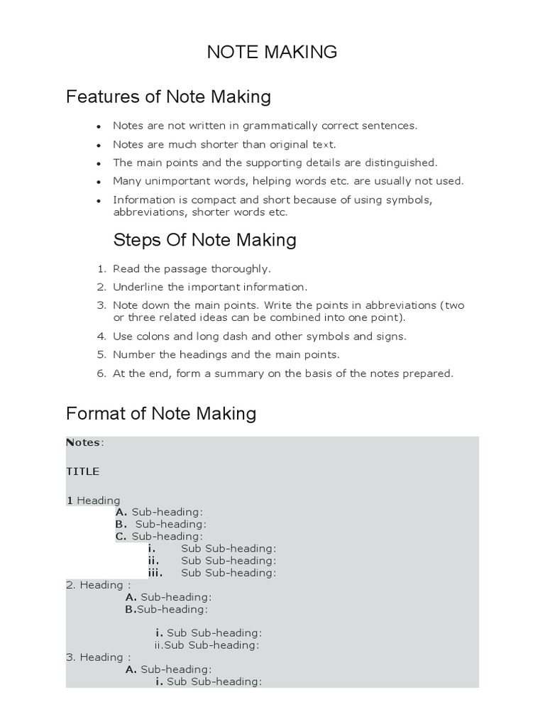 Note Making | PDF | Neil Armstrong