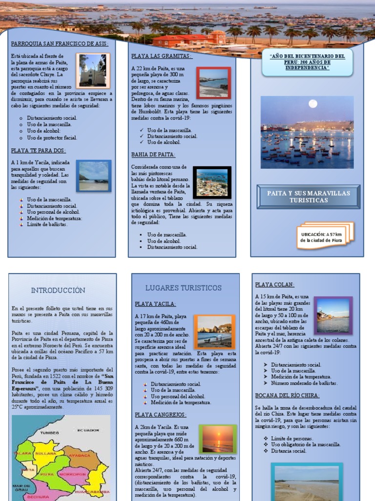 Folleto de Paita y Sus Maravillas Turisticas | PDF | Geografía Física | Ciencias de la Tierra
