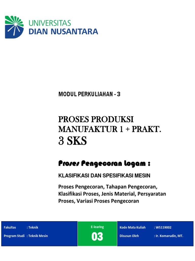 01 - Modul Pertemuan - 3 Pengecoran - 1 | PDF