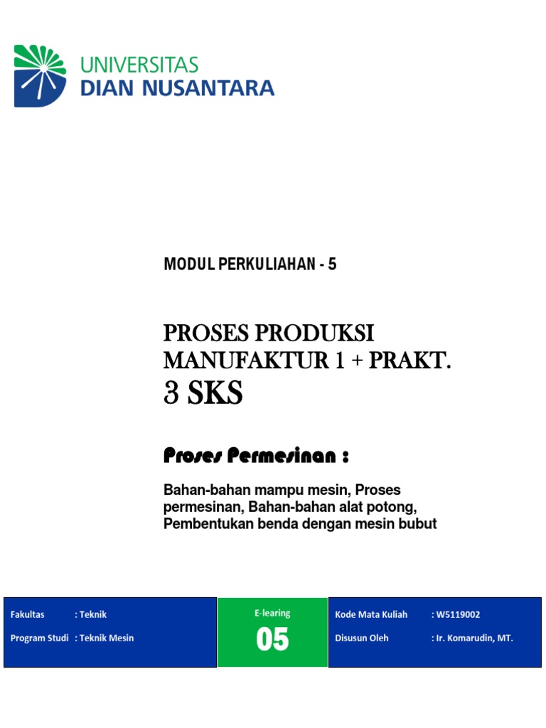 01-Modul Pertemuan - 5 - Proses Permesinan | PDF