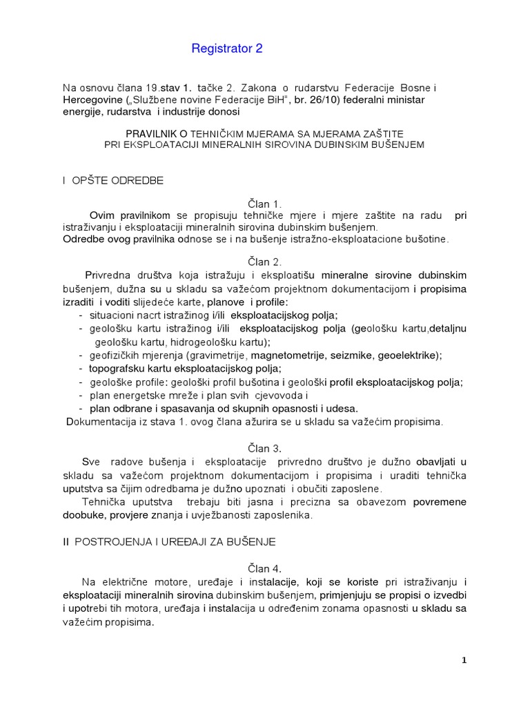Registrator 2: Pravilnik O Tehničkim Mjerama Sa Mjerama Zaštite Pri ...