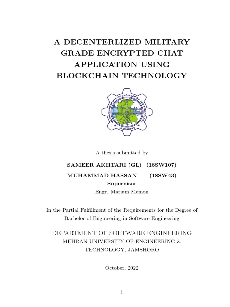 A Decenterlized Military Grade Encrypted Chat Application Using Blockchain Technology | PDF ...