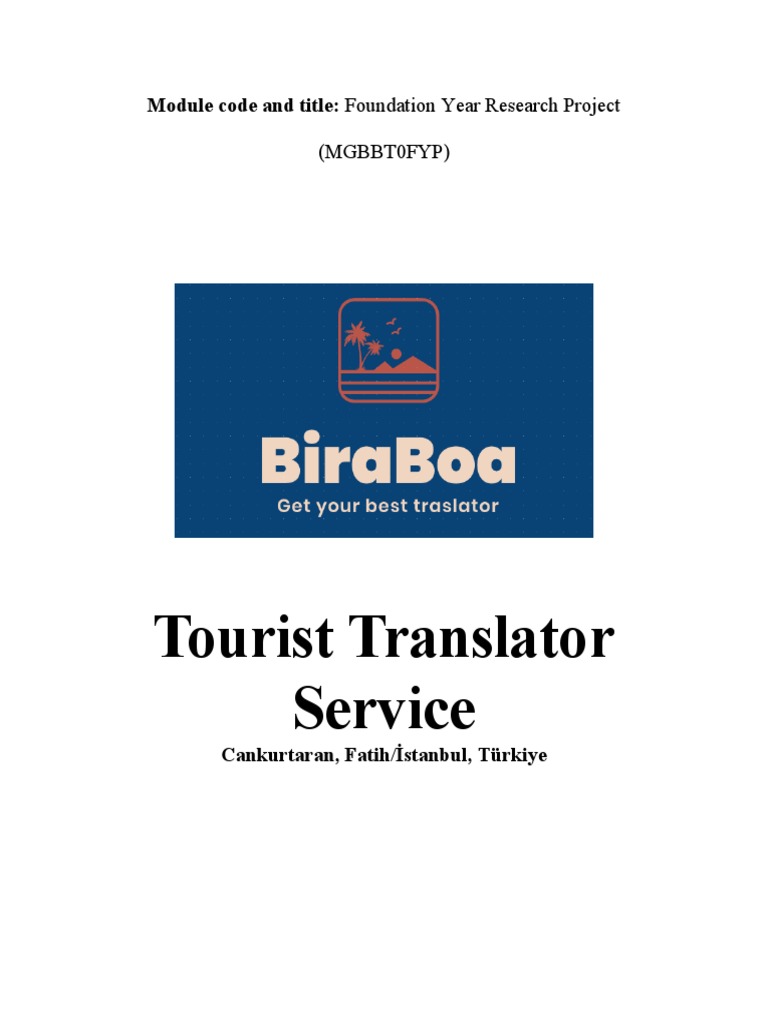 Tourism Tranlator Business Plan Pdf Strategic Management Marketing