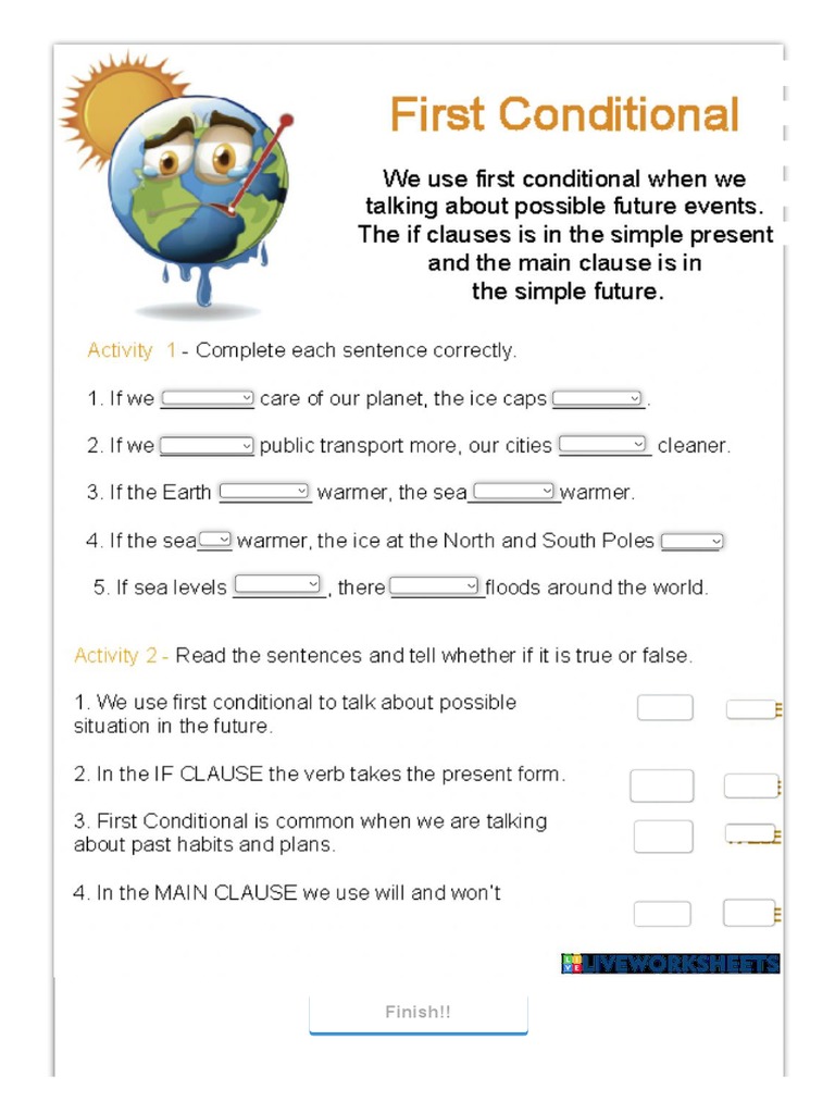 First Conditional - Global Warming Worksheet | PDF