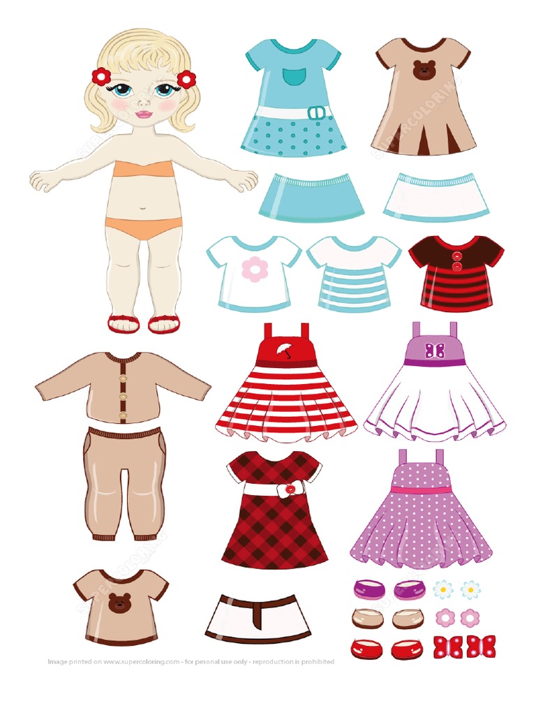 Blond Little Girl With Clothing Set - Free Printable Papercraft ...