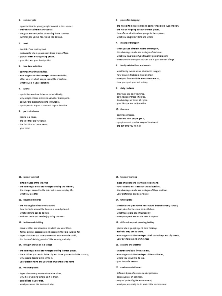 Individual Long Term Topics | PDF | Clothing