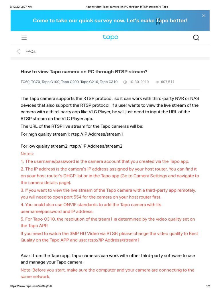 Come To Take Our Quick Survey Now. Let's Make Tapo Better!: How To View Tapo Camera On PC ...