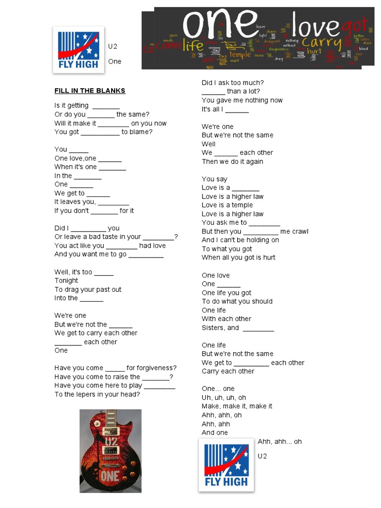 U2 One Activities With Music Songs Nursery Rhymes - 94527 | PDF