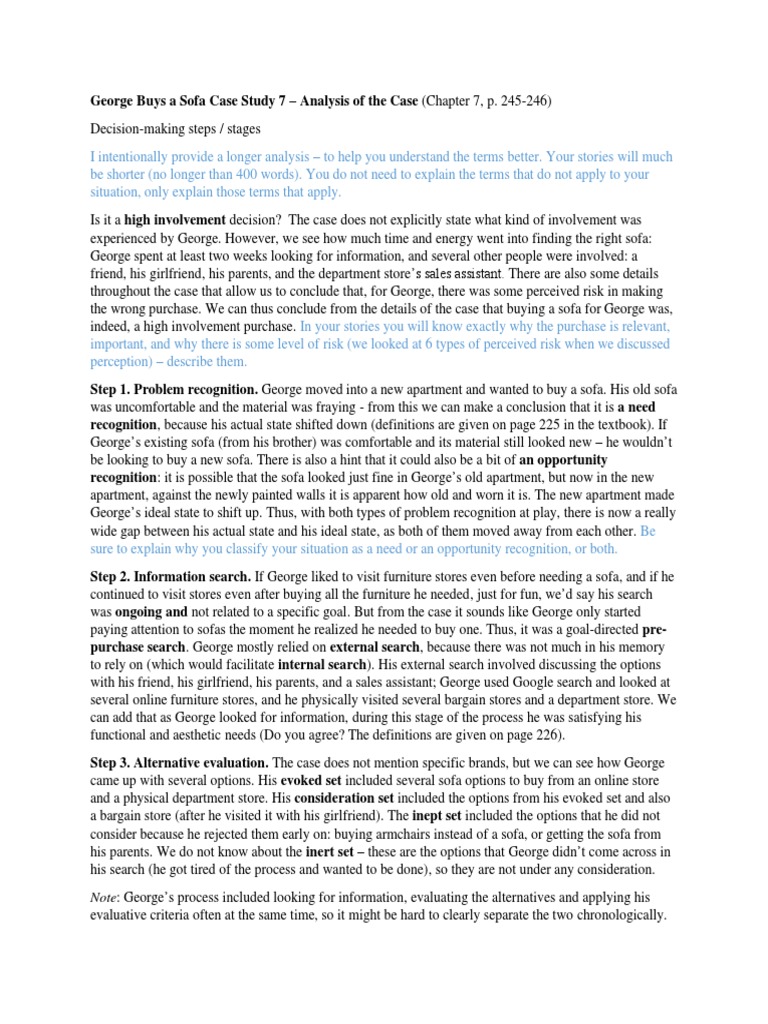Sofa Case Study 7 - Steps and Explanations | PDF | Risk | Decision Making