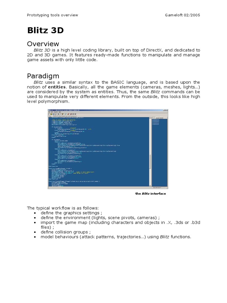 Blitz 3D overview for rapid prototyping | PDF | 3 D Computer Graphics ...
