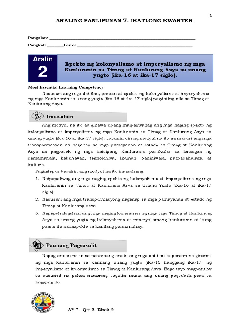 AP 7 Q3 Week 2 | PDF