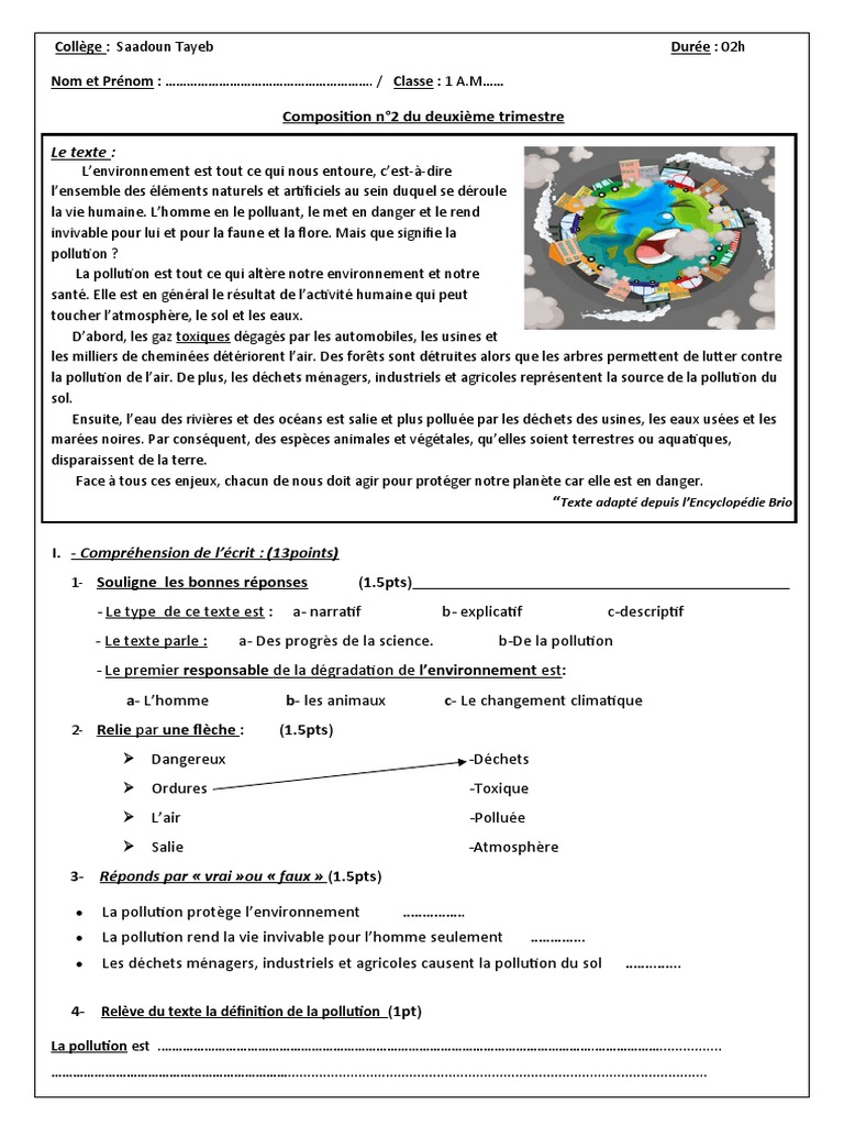 1am Composition 2023 | PDF | Pollution de l'air | la pollution