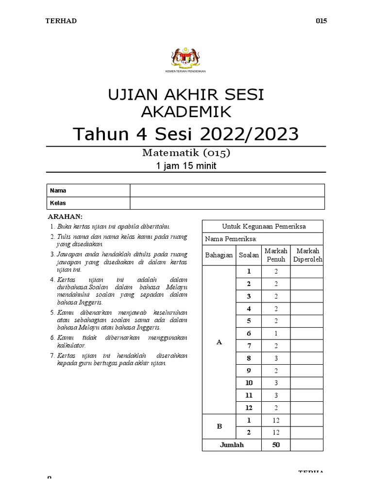 Matematik Tahun 4 Pdf