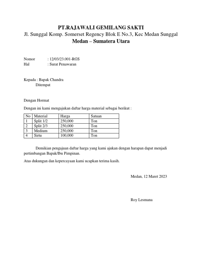 Jl. Sunggal Komp. Somerset Regency Blok E No.3, Kec Medan Sunggal | PDF