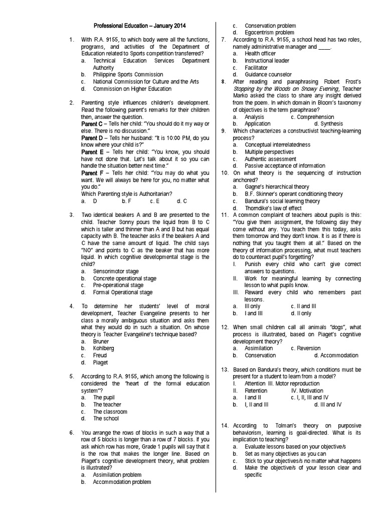 900 Questions Professional Education Exam | PDF | Educational Assessment | Teachers