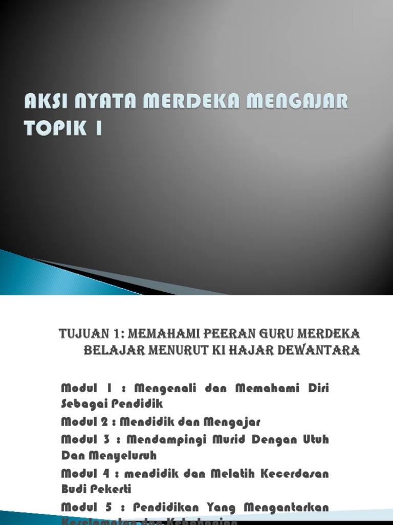 Aksi Nyata Merdeka Mengajar Topik 1 BK | PDF | Karier & Perkembangan | Pengembangan Diri