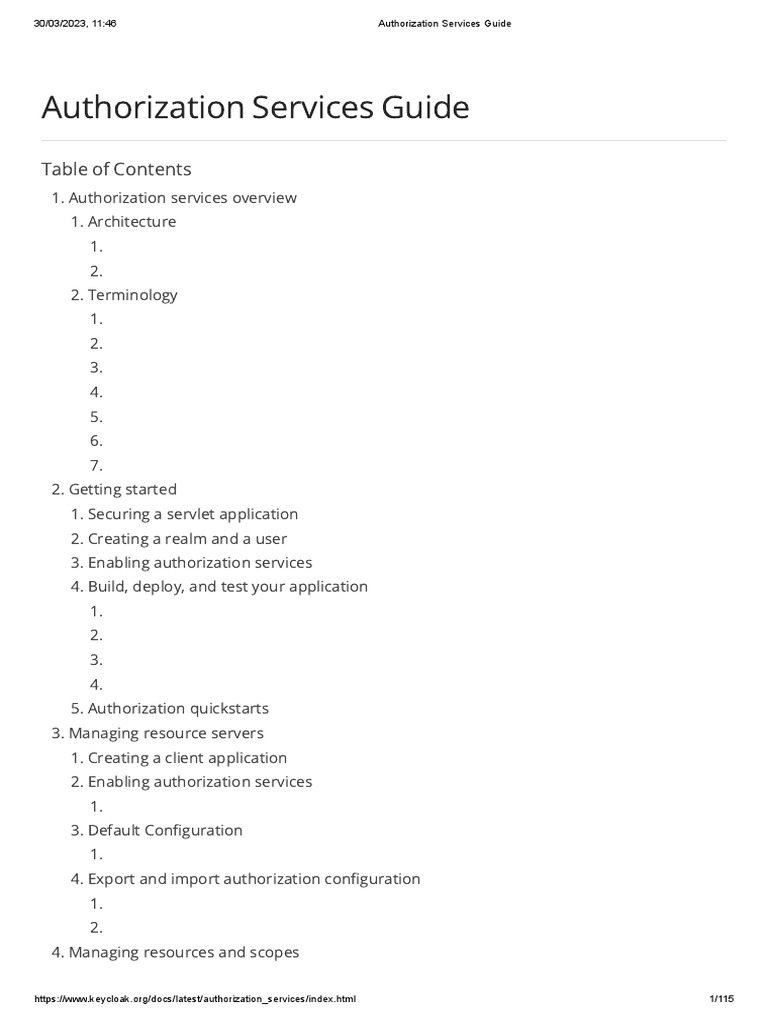 Authorization Services Guide | PDF | Server (Computing) | Representational State Transfer