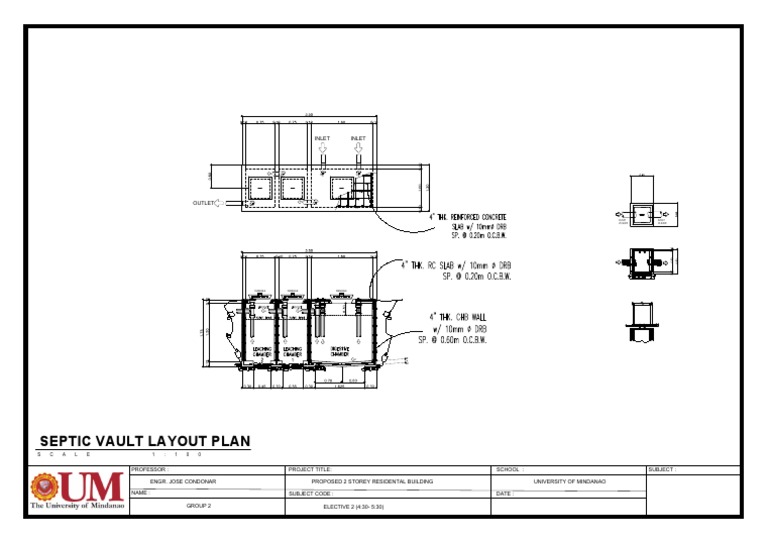 Septic Vault Layout Plan for Residence | PDF