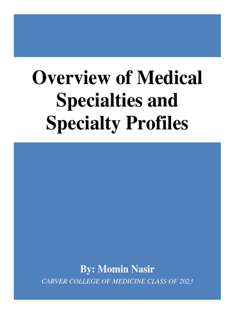 Medical Specialties 101 Pdf Urology Mental Disorder