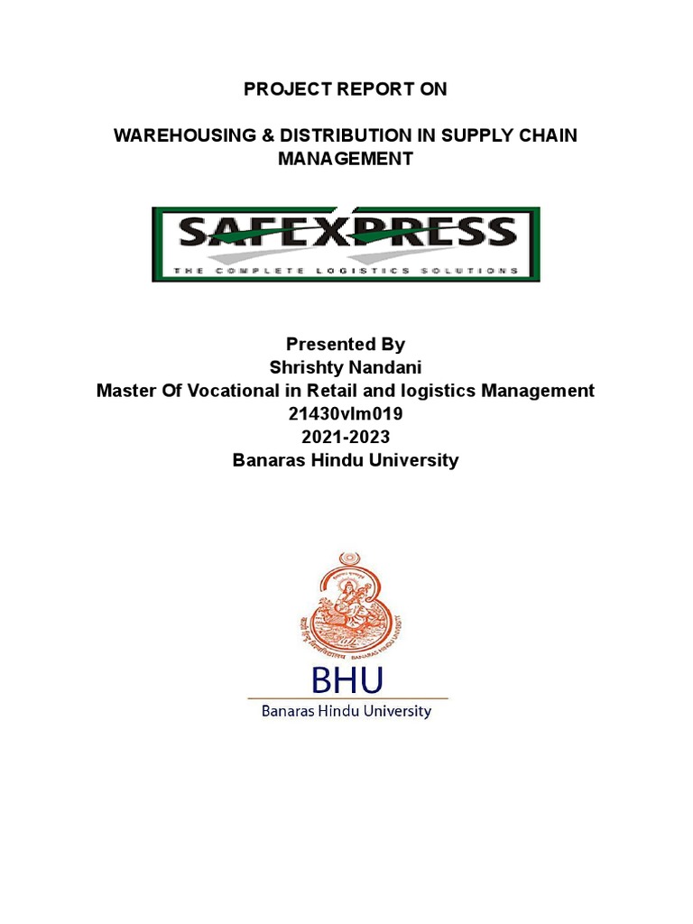 Project Report On | PDF | Supply Chain Management | Warehouse