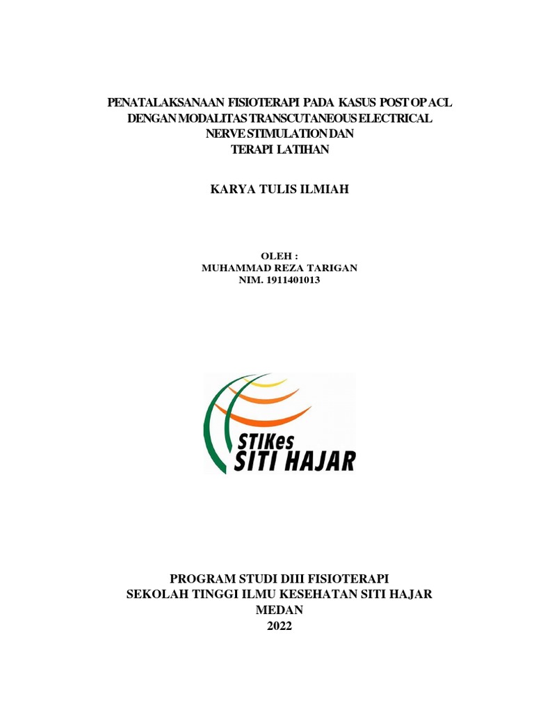 Fisioterapi Pasca Operasi ACL TENS | PDF | Pengembangan Diri ...
