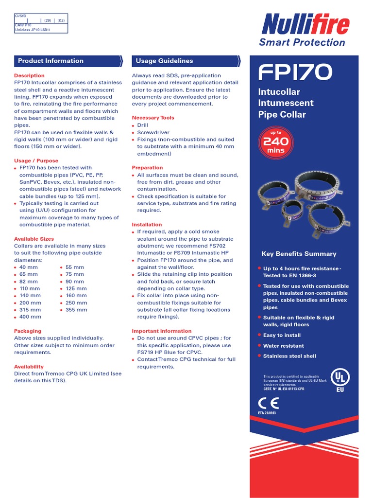 FP170 Technical Data Sheet (en-GB) | PDF | Pipe (Fluid Conveyance ...