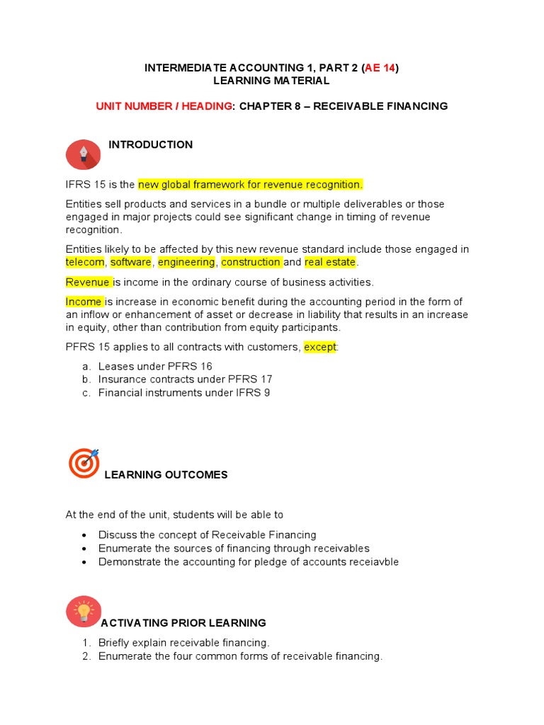 Module 1 Accounting Report | PDF | Revenue | Loans