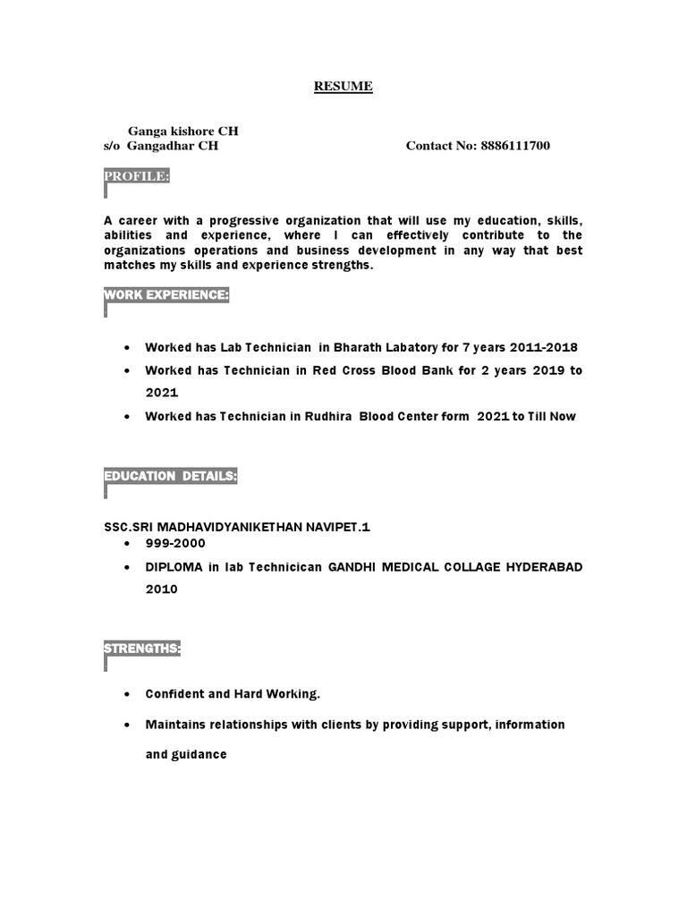 Kishore Resume | PDF