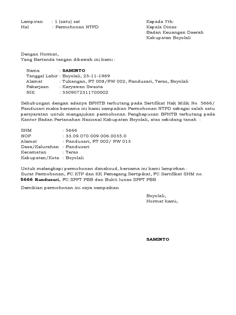 01.hhsjjs BPHTB TERHUTANG BKD SAMINTO | PDF